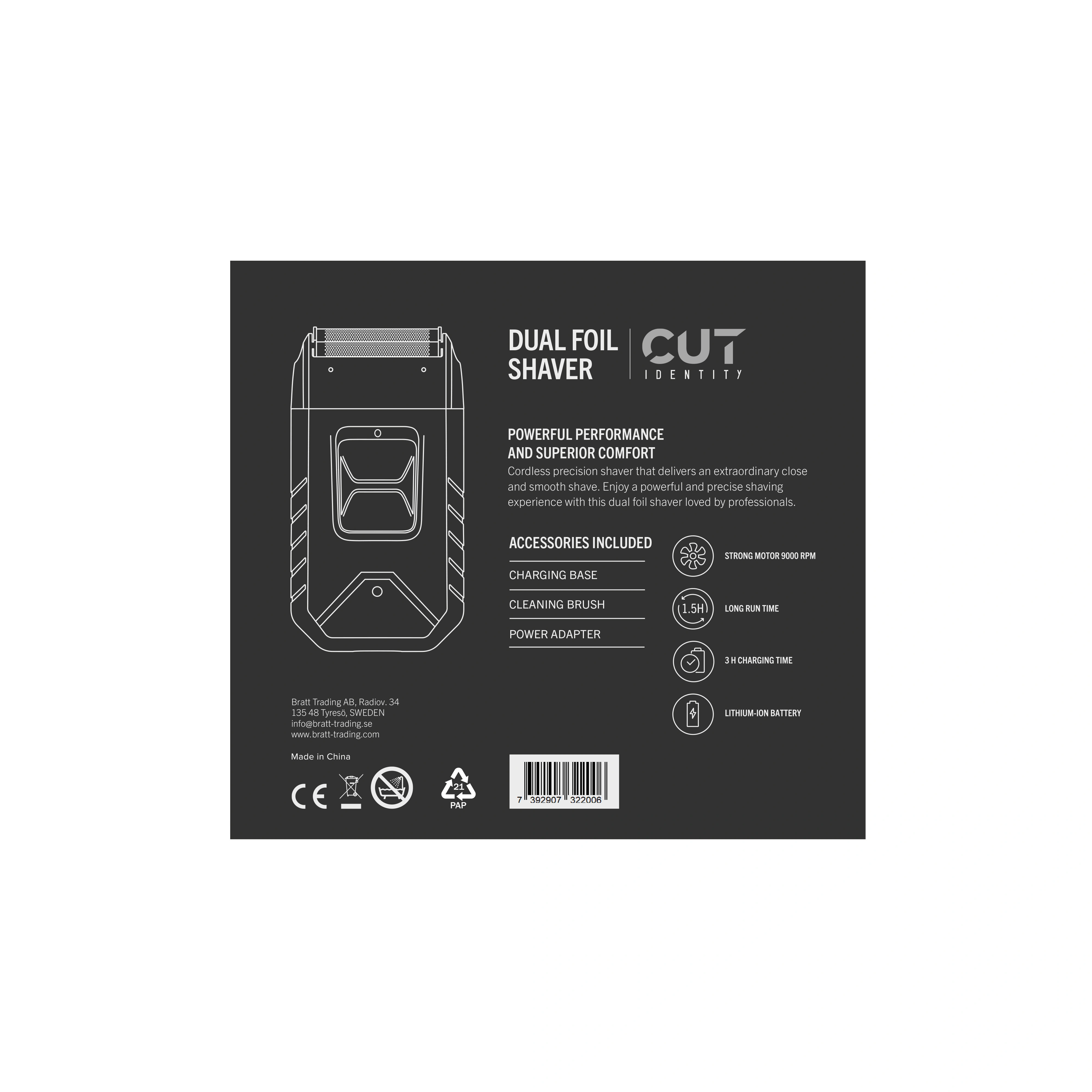 The Cut ID Dual Foil Shaver - Bratt Trading
